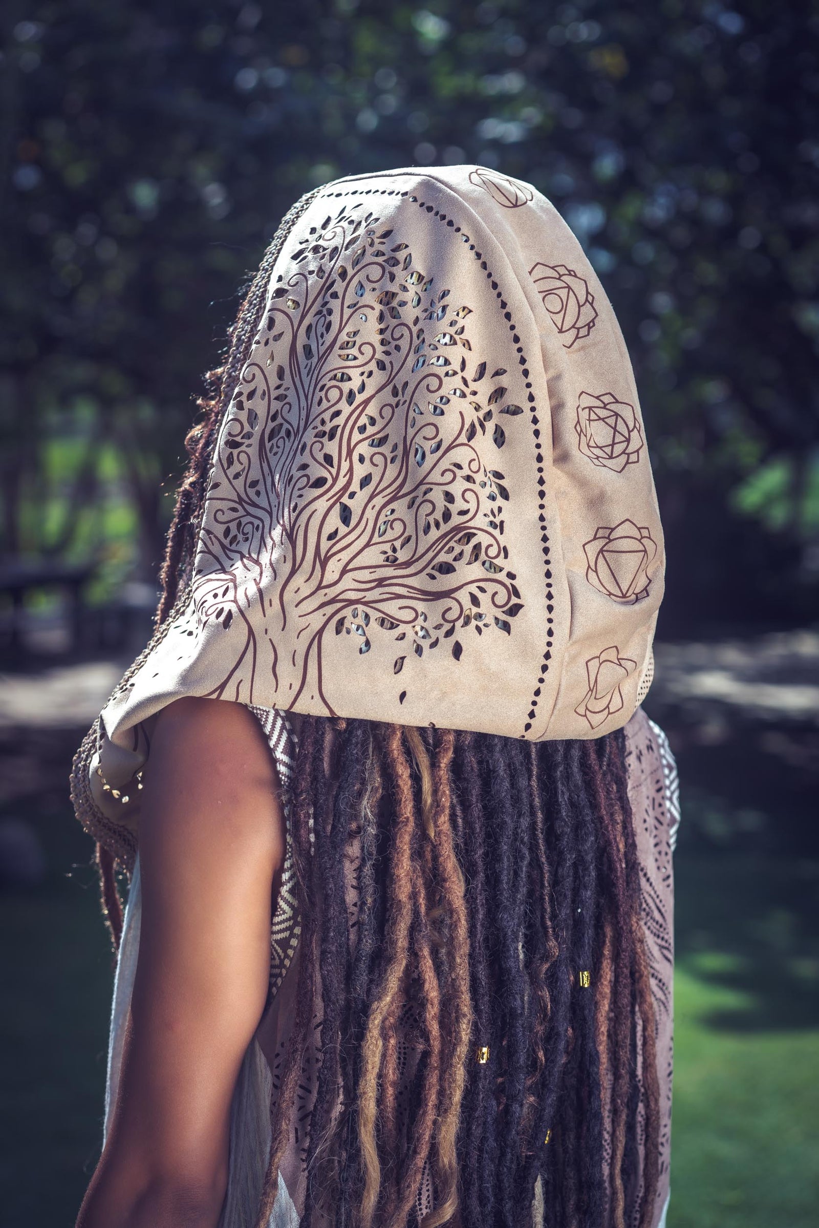 Earth Element Chain Hood | Laser Cut Cotton Festival Ceremony Hood