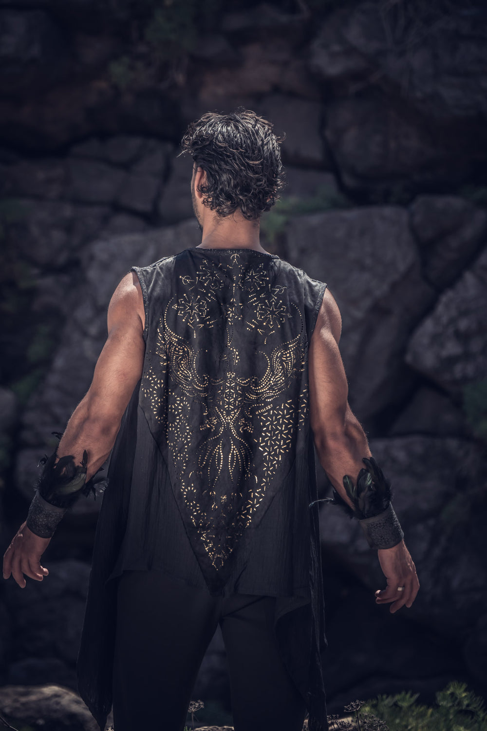 Phoenix Rising Laser Cut Vest | Laser Cut Festival Ceremony Clothing
