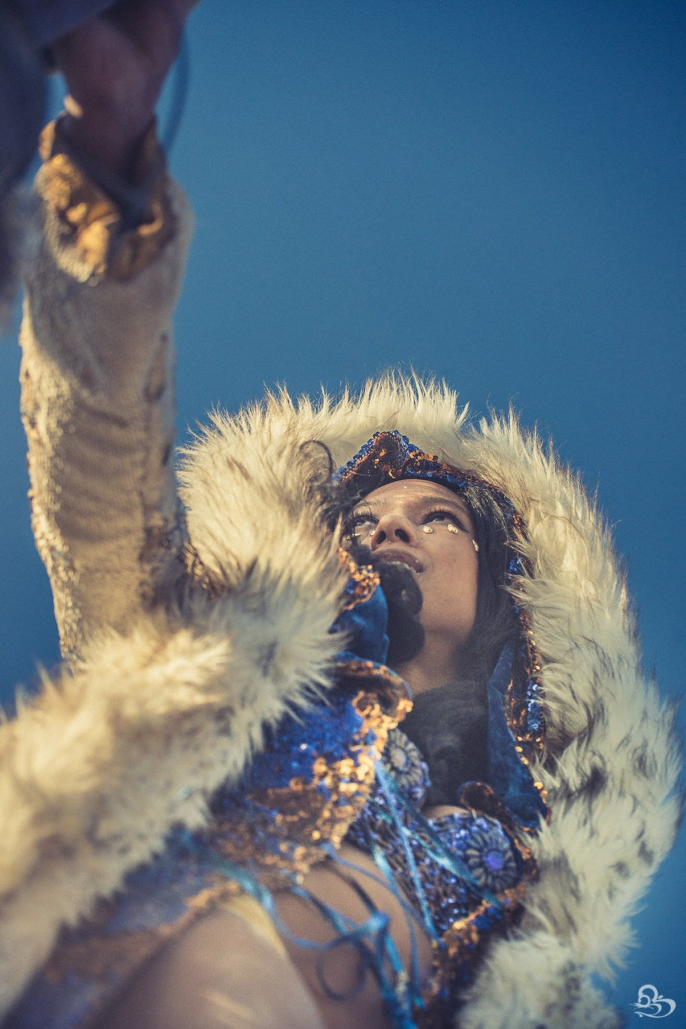 Sequin Faux Fur Diva Coat | Custom Burning Man Coat