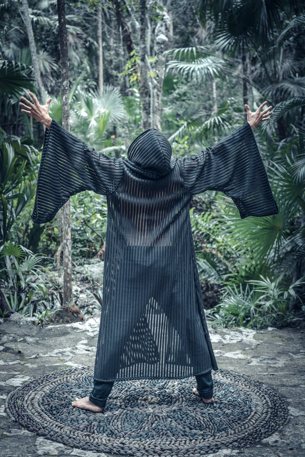 Intergalactic Druid Robe (Black) | Post Apocalyptic Jedi Kimono